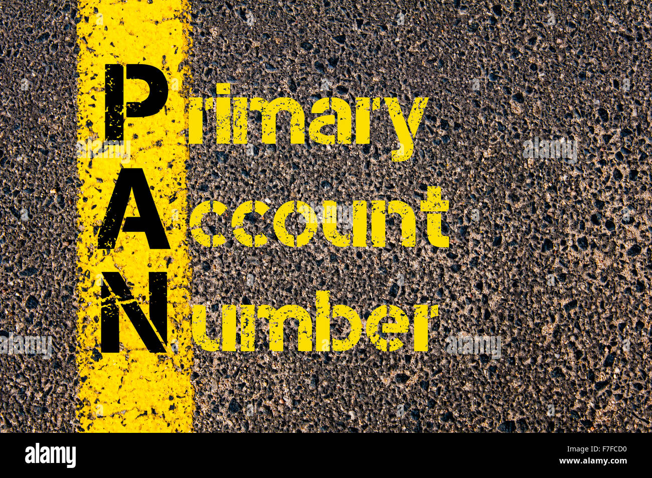 Concept image of Accounting Business Acronym PAN Primary Account Number ...