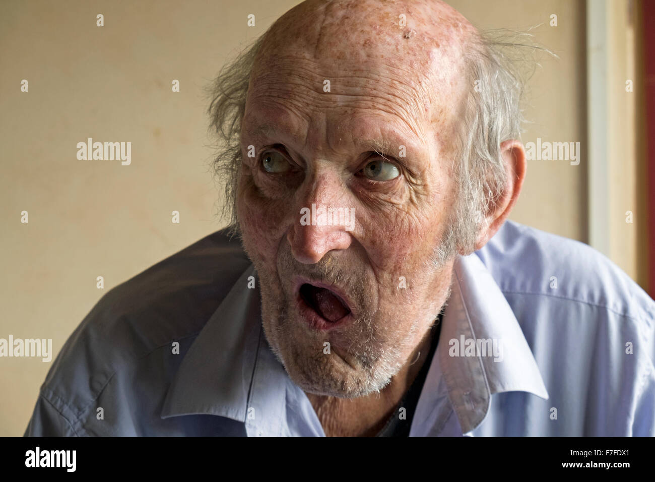 Bib Vivienne Burrows and elderly man bedridden at home Stock Photo - Alamy