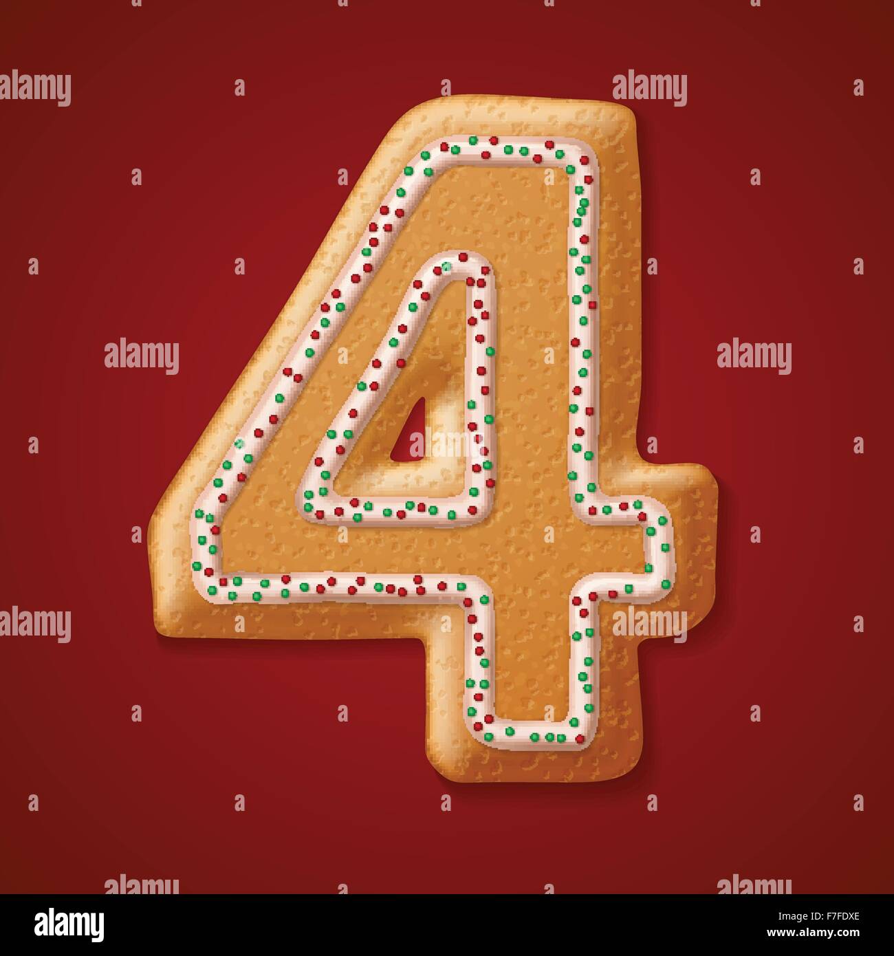 Christmas cookies numbers. Vector illustration Stock Vector Image & Art ...