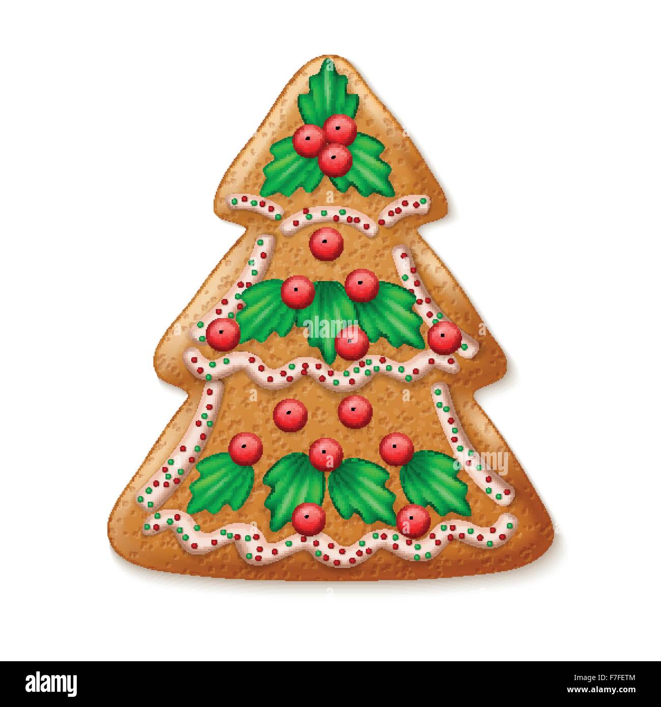 Ornate realistic vector traditional Christmas tree. Vector illustration ...