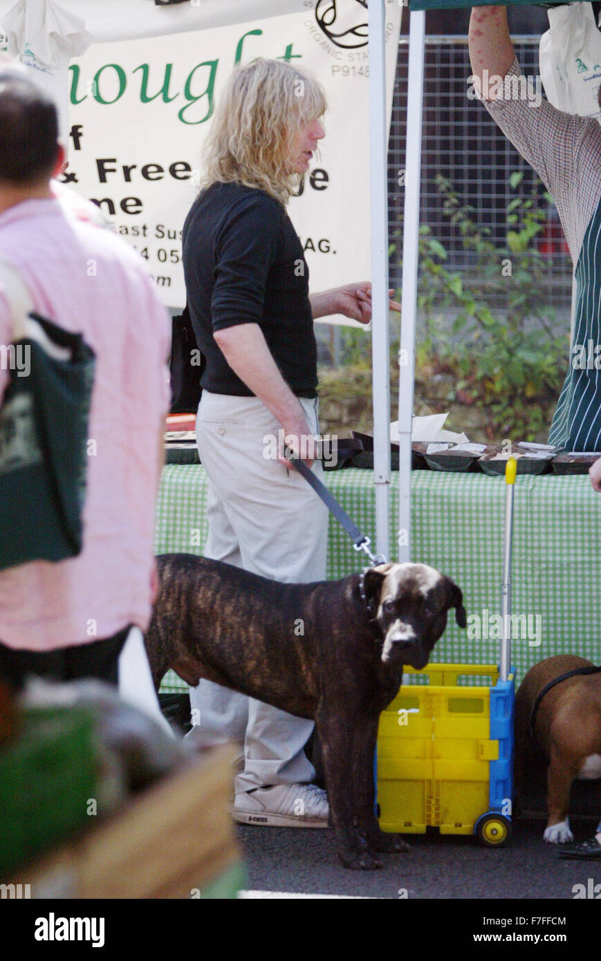 Rick Parfitt Shopping at Organic Farmers Market With his dog Marylebone ...