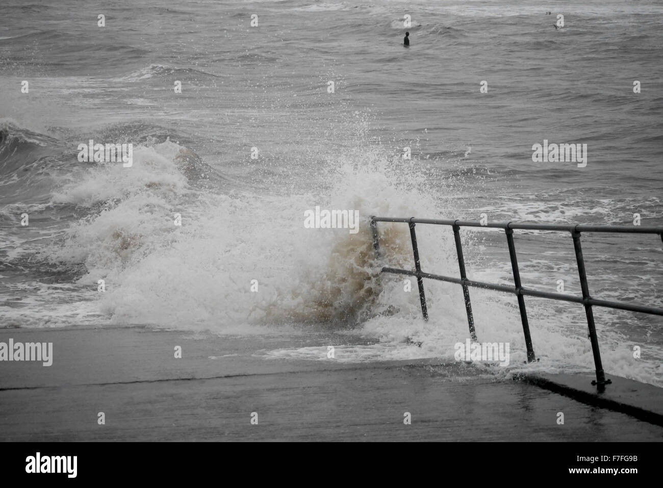 Crosby Beach, Liverpool, UK. 30th November, 2015. Storm Clodagh hits ...