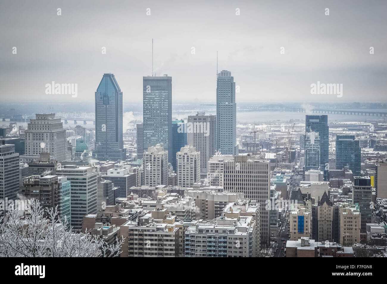 Montreal downtown in snow Stock Photo - Alamy