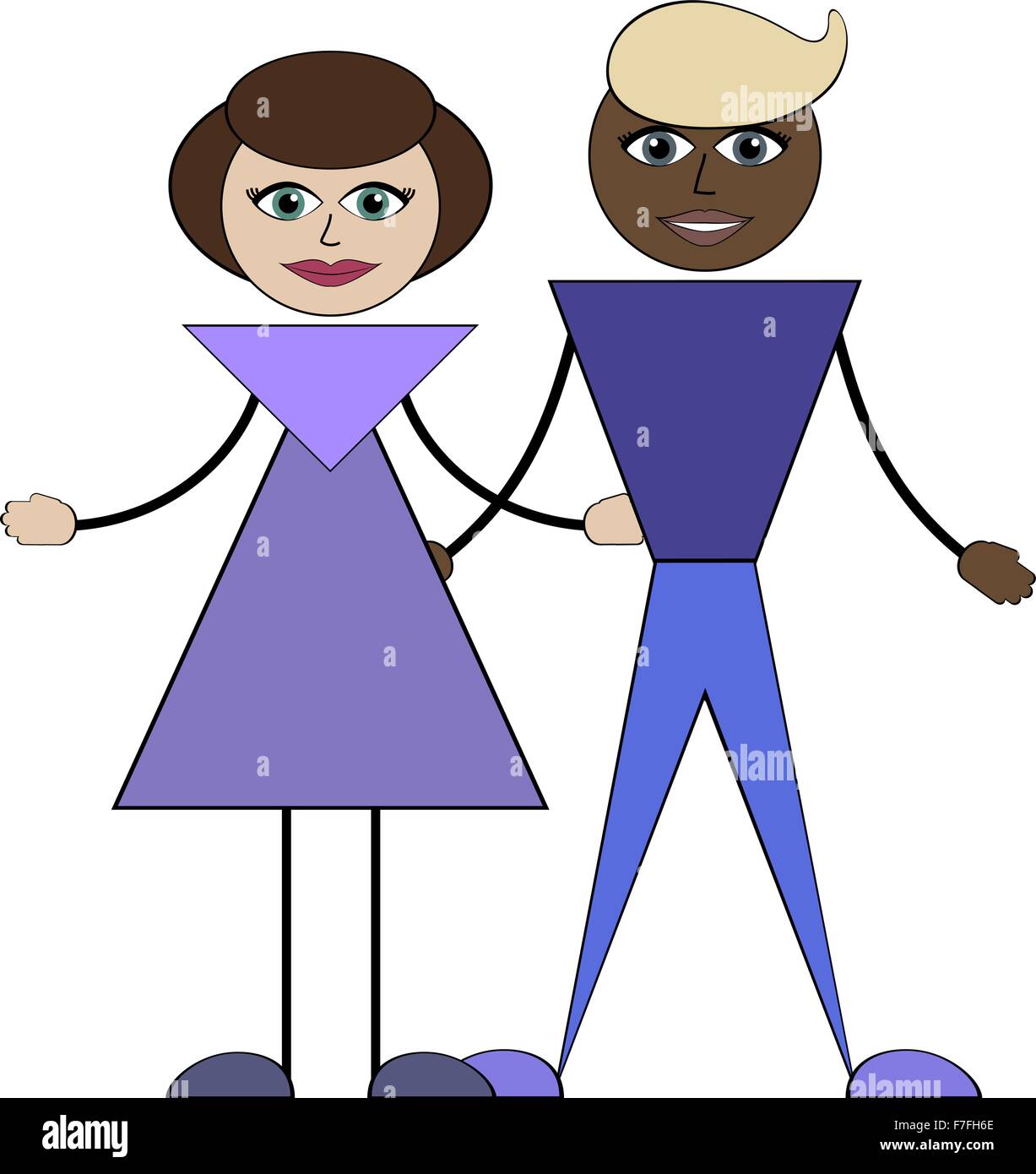 Intermarriage. Caucasian woman and African men Stock Vector Image & Art ...