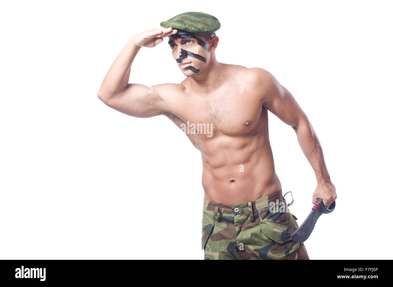 Soldier isolated on the white background Stock Photo - Alamy