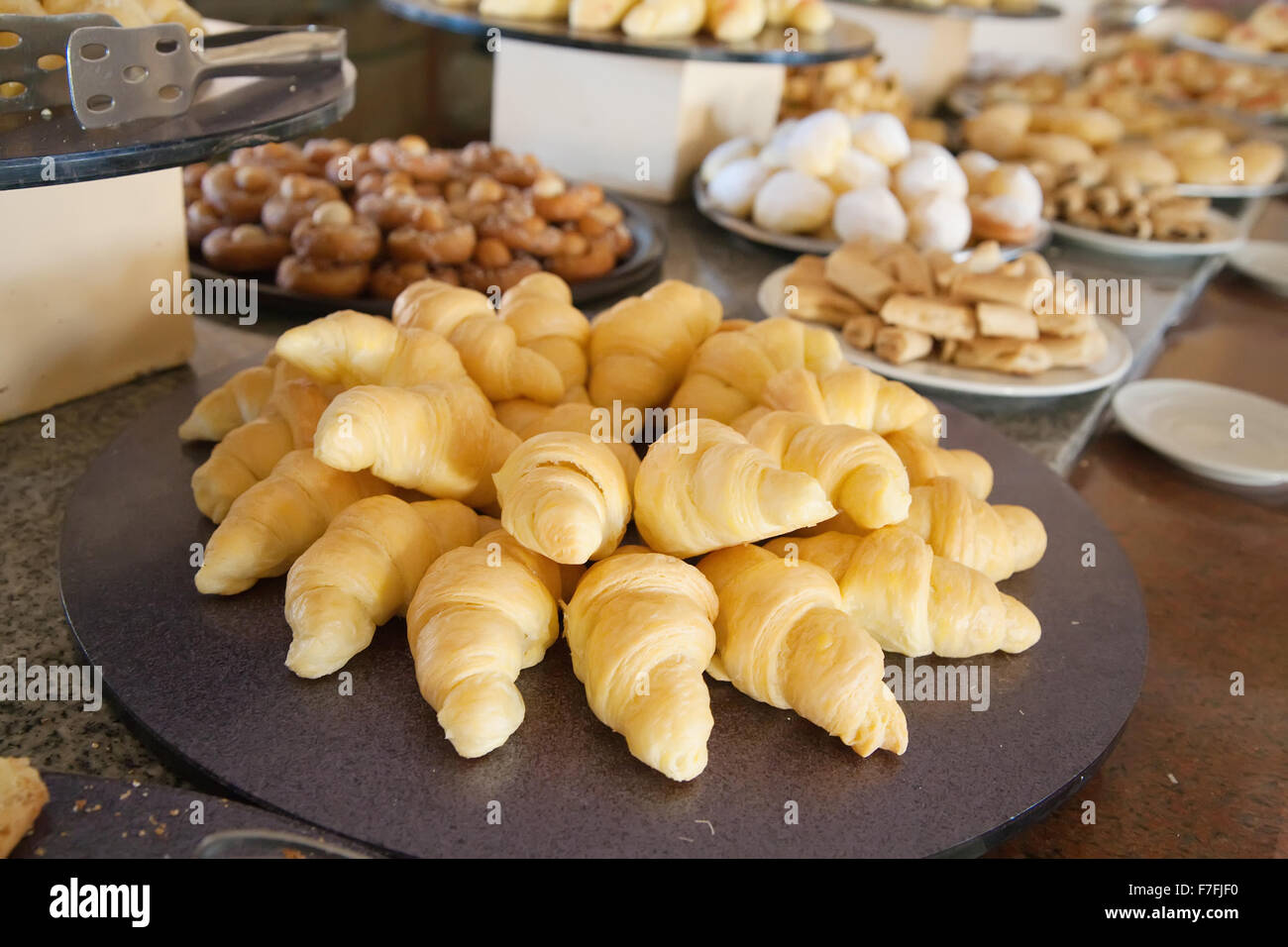different fresh pastry in buffet at resort hotel Stock Photo - Alamy