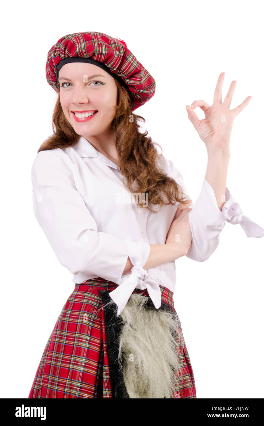 Young woman in traditional scottish clothing Stock Photo - Alamy