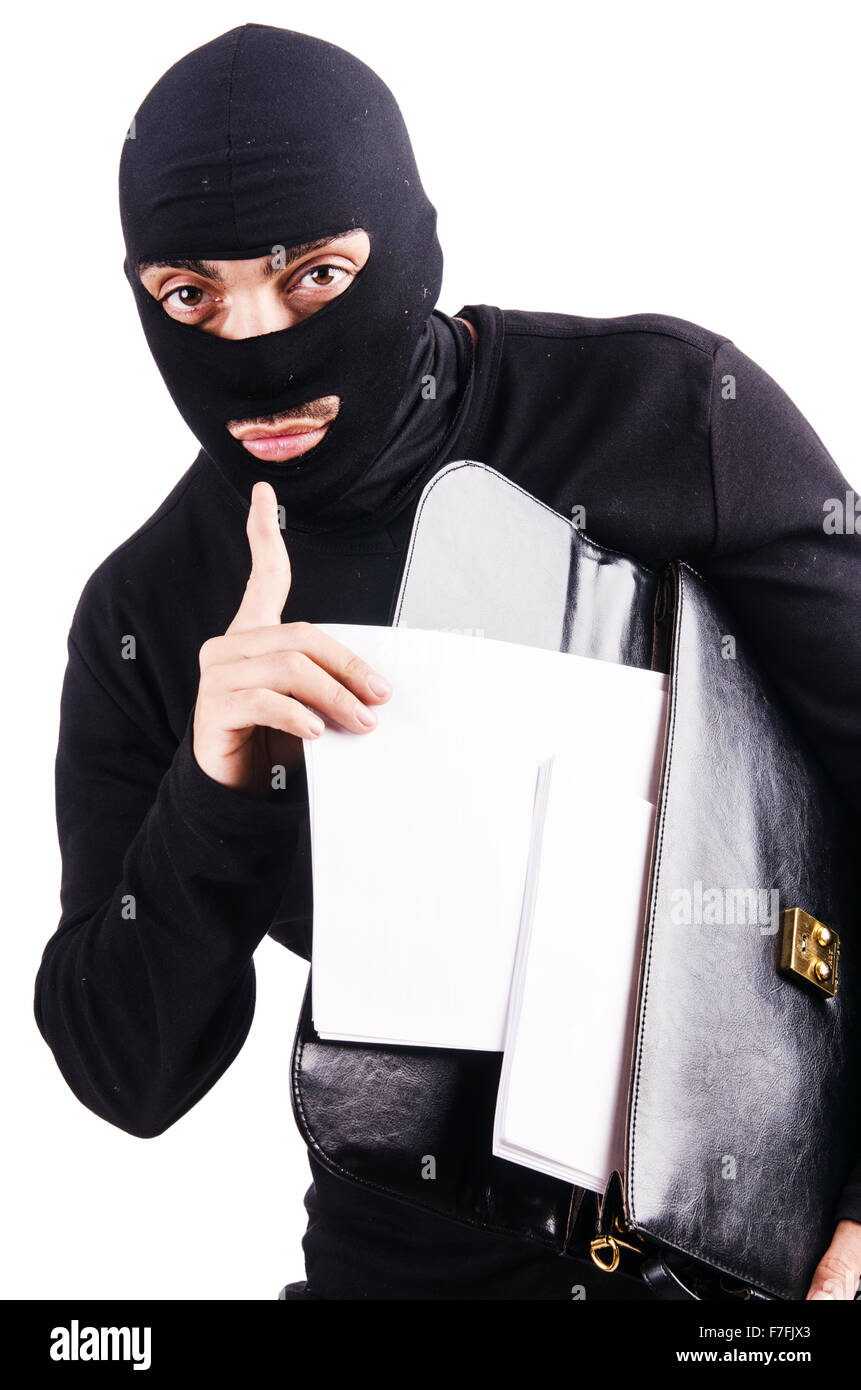 Industrial espionage concept with person in balaclava Stock Photo - Alamy