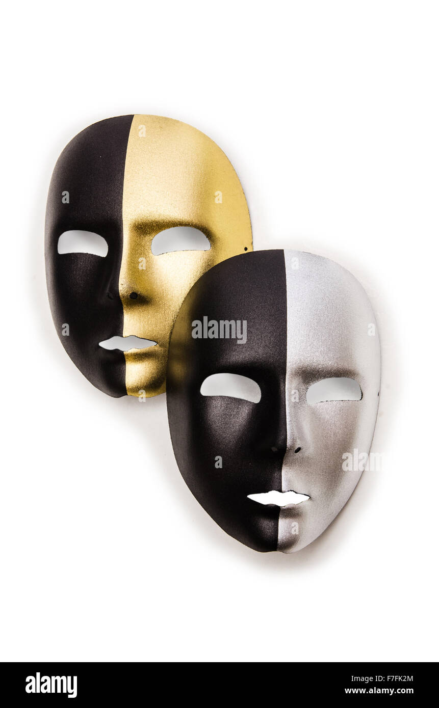 Shiny masks isolated on white background Stock Photo - Alamy
