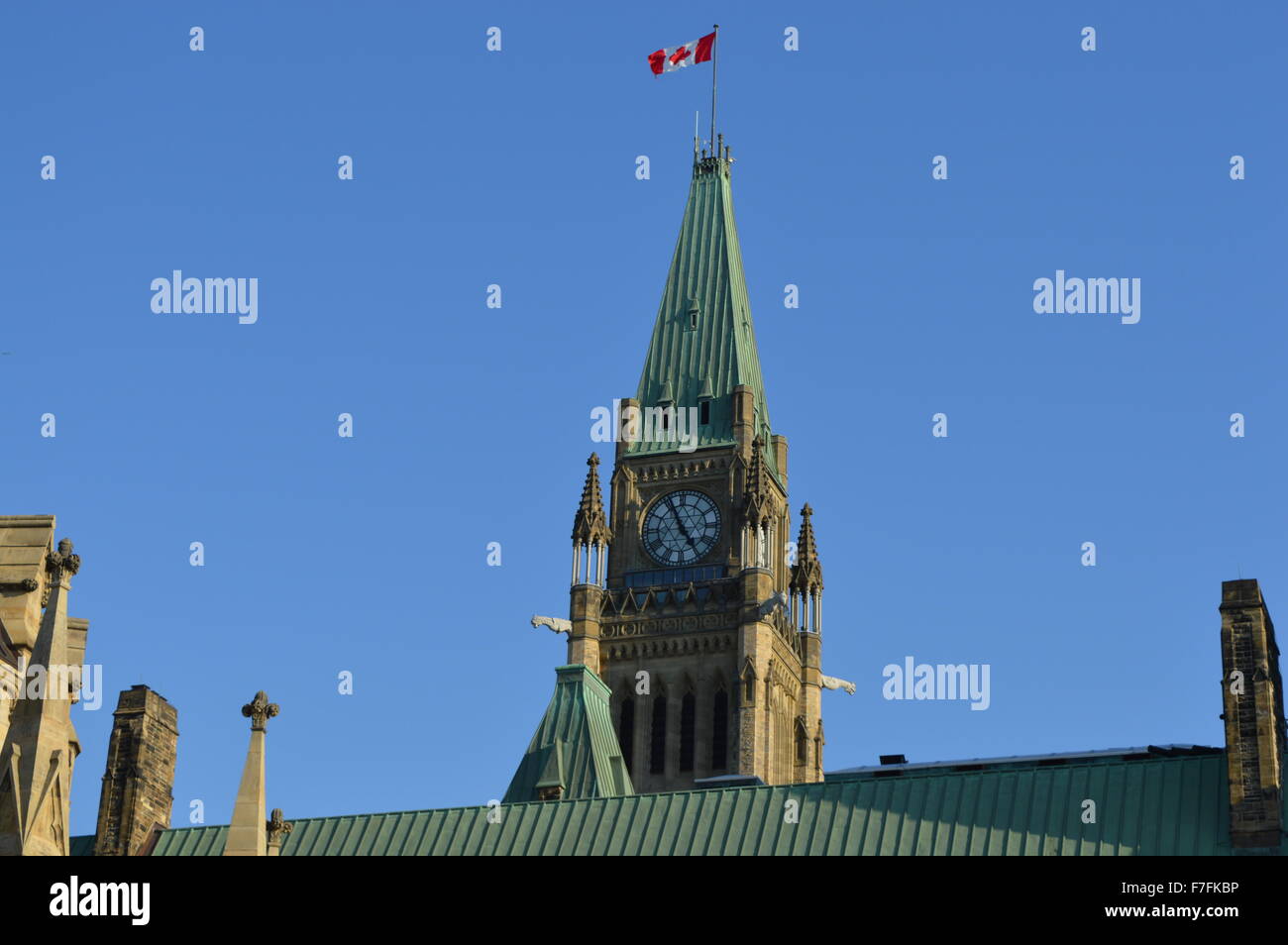 Closeup to the Ottawa Parliament Clock Tower (Canada Stock Photo - Alamy