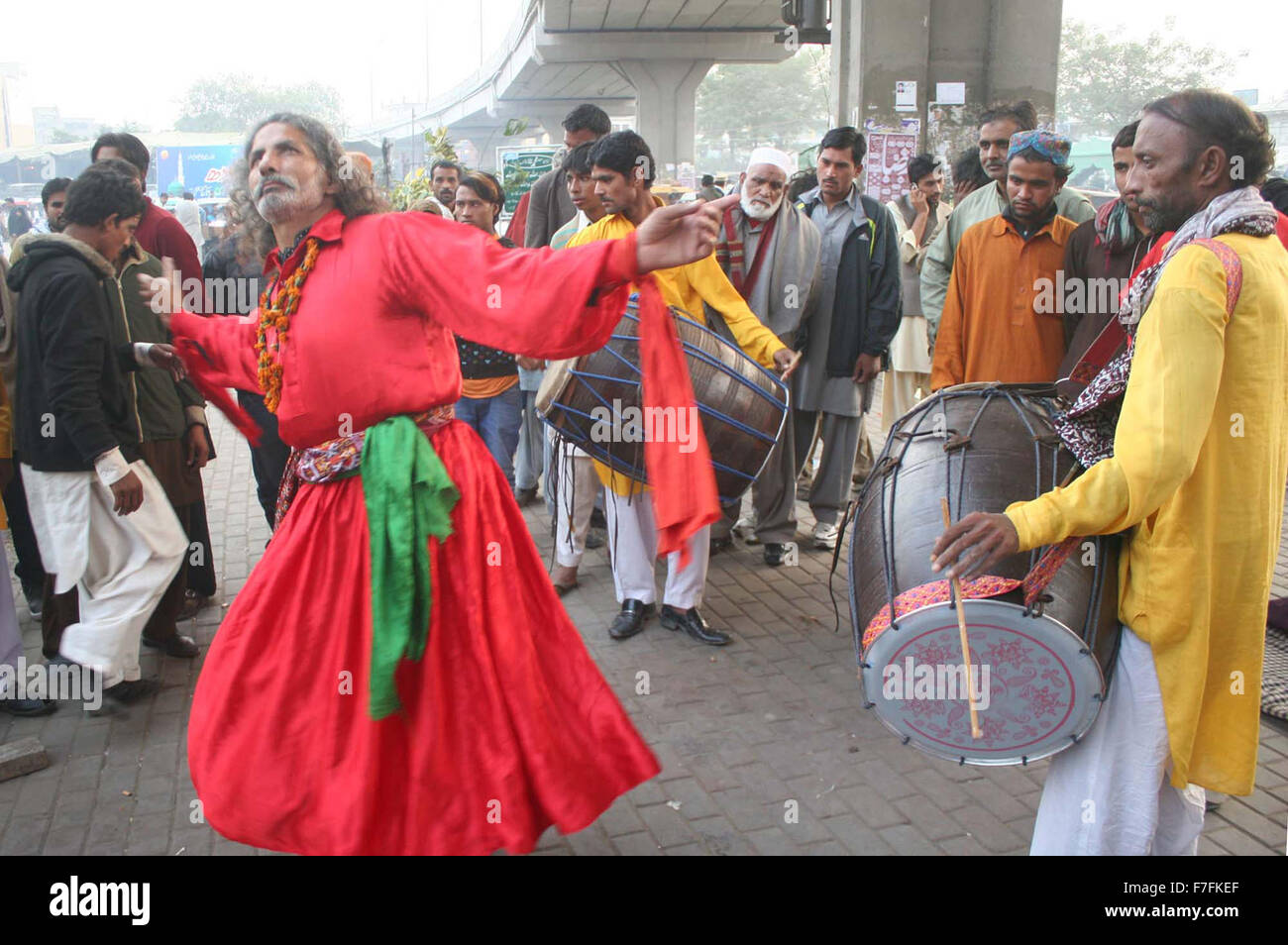 Devotee comes to attend annual Urs of Data Ganj Bux performing Dhamal ...