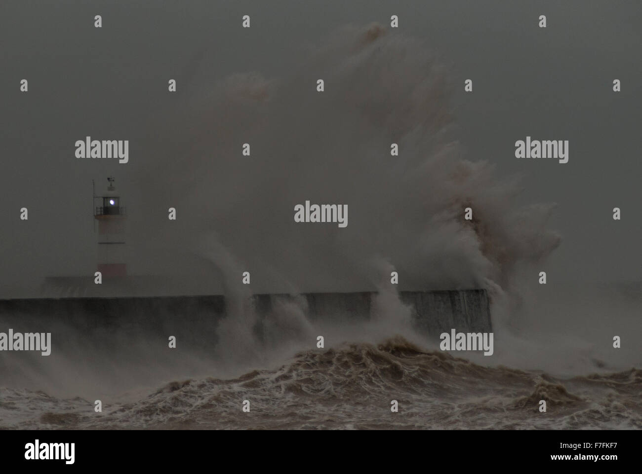 Newhaven, East Sussex, UK. 30th November 2015. Ferocious wind whips the ...