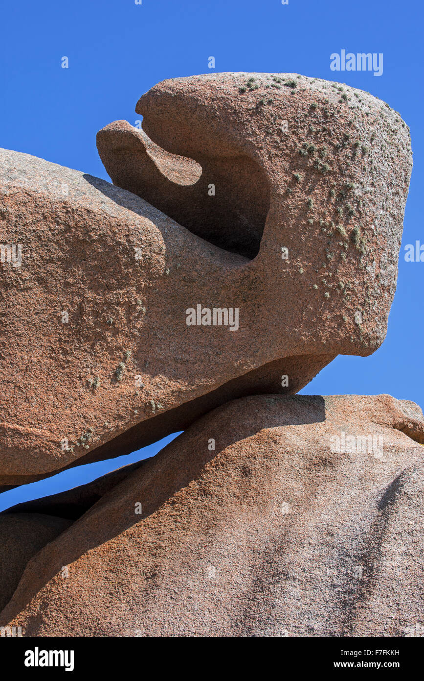 Strange rock formations due to wind and water erosion along the Côte de ...