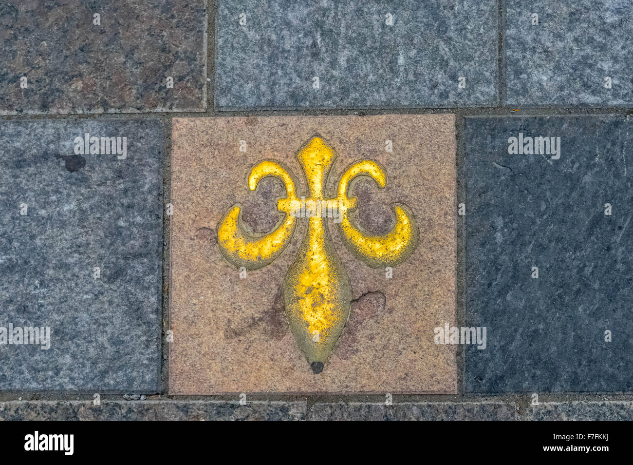 Heraldic Gold Lilly sign, Old Port, Montreal, Canada Stock Photo - Alamy