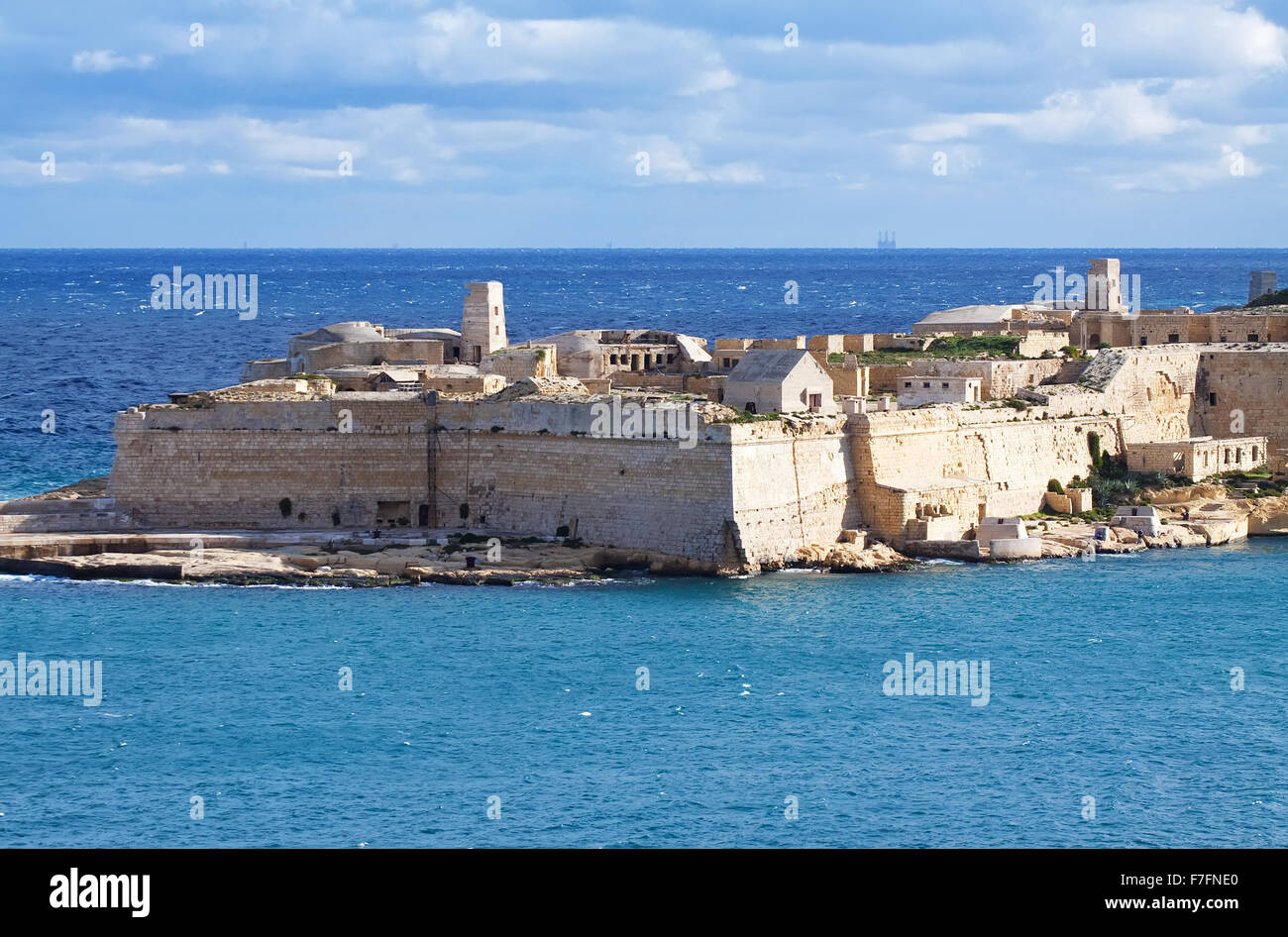 View of Ricasoli Fort from Grand Harbour side. Malta Stock Photo - Alamy