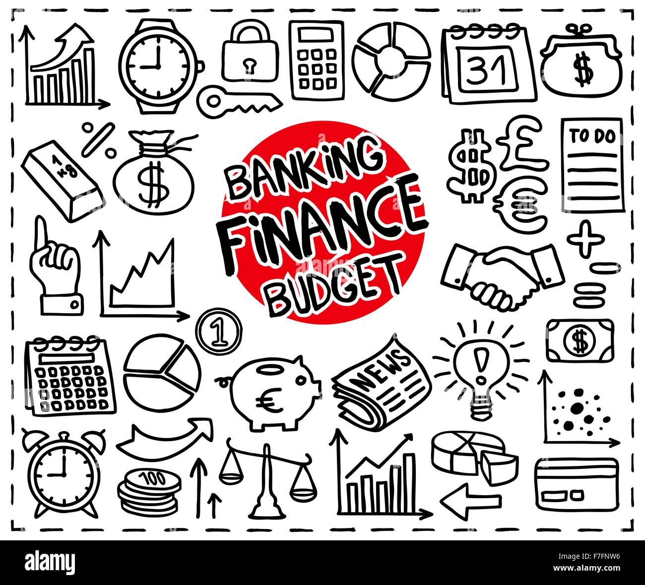 Doodle Finance icons Stock Vector Image & Art - Alamy