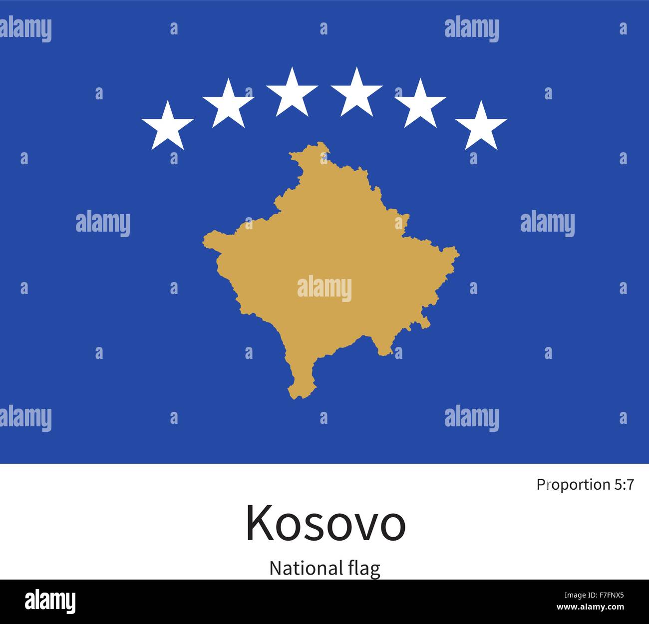 National flag of Kosovo with correct proportions, element, colors Stock ...