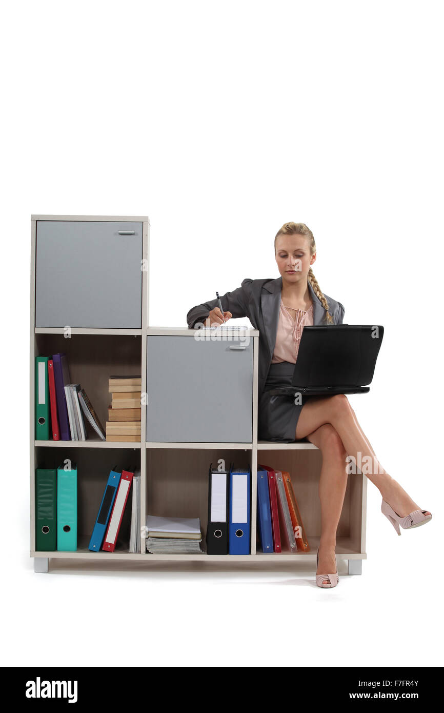 College laptop library woman Cut Out Stock Images & Pictures - Alamy