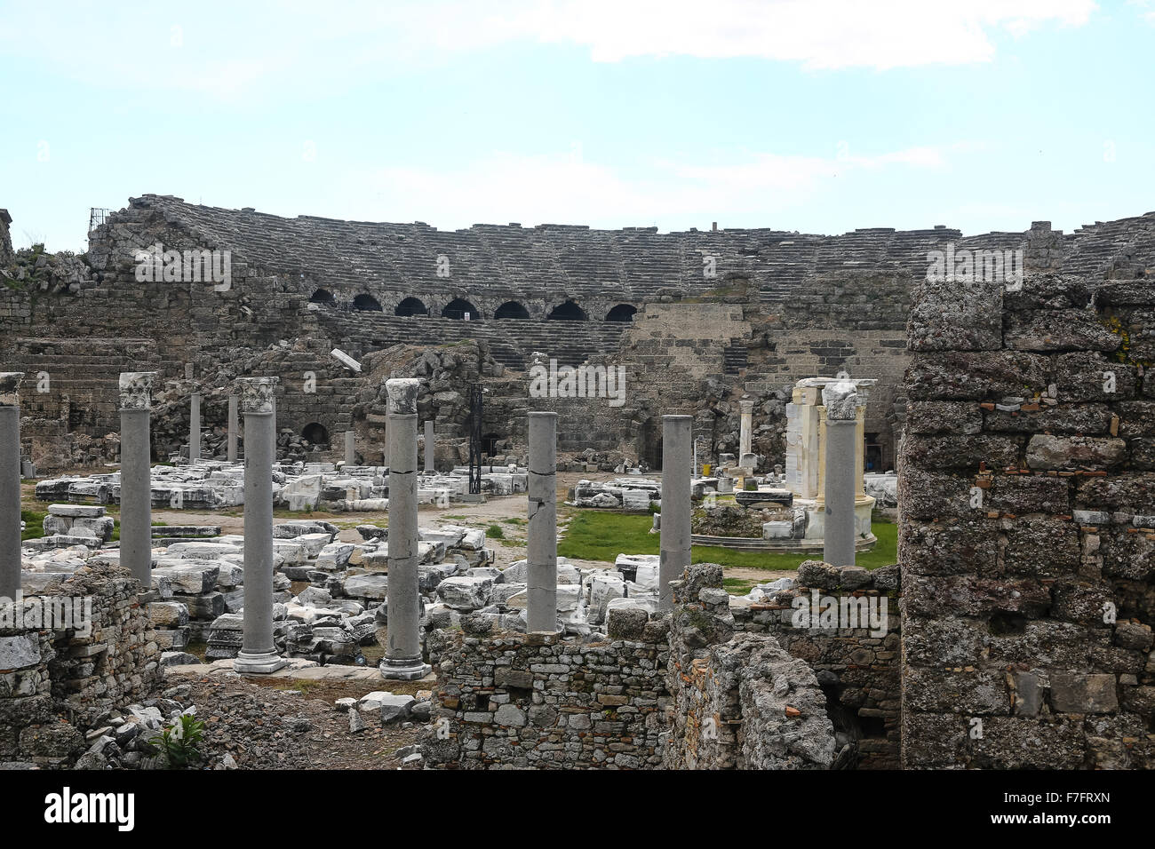 Ancient Side ruins in Turkey Kemer Antalya Stock Photo - Alamy