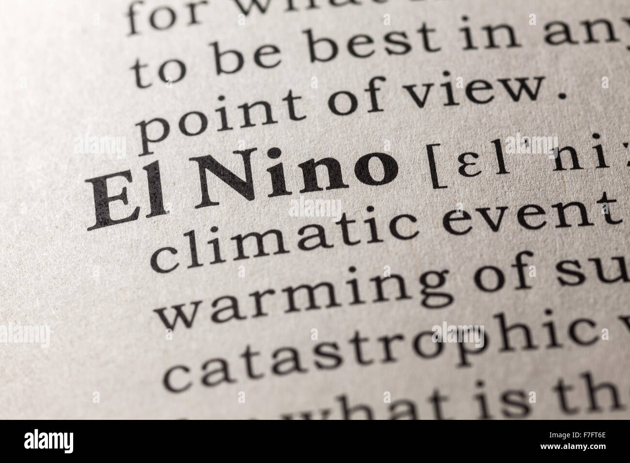 Fake Dictionary, Dictionary definition of the word El Nino Stock Photo ...