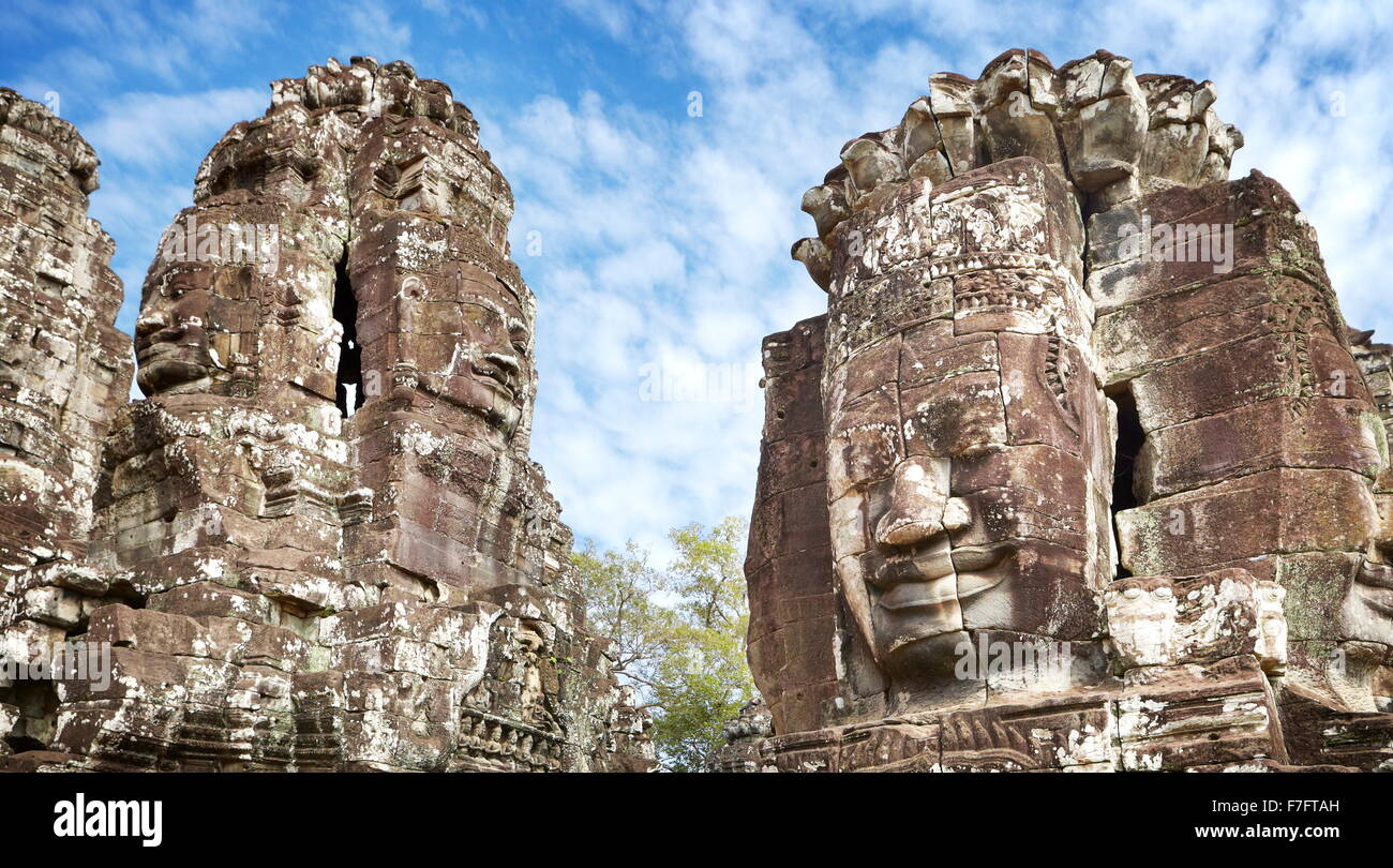 Faces of Bayon Temple, Angkor Thom, Cambodia, Asia Stock Photo - Alamy