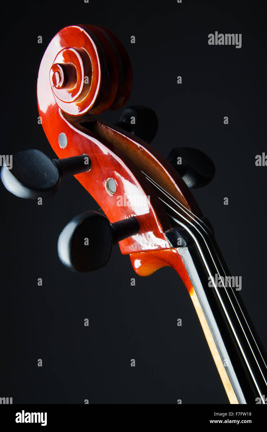 Violin on the black background Stock Photo - Alamy