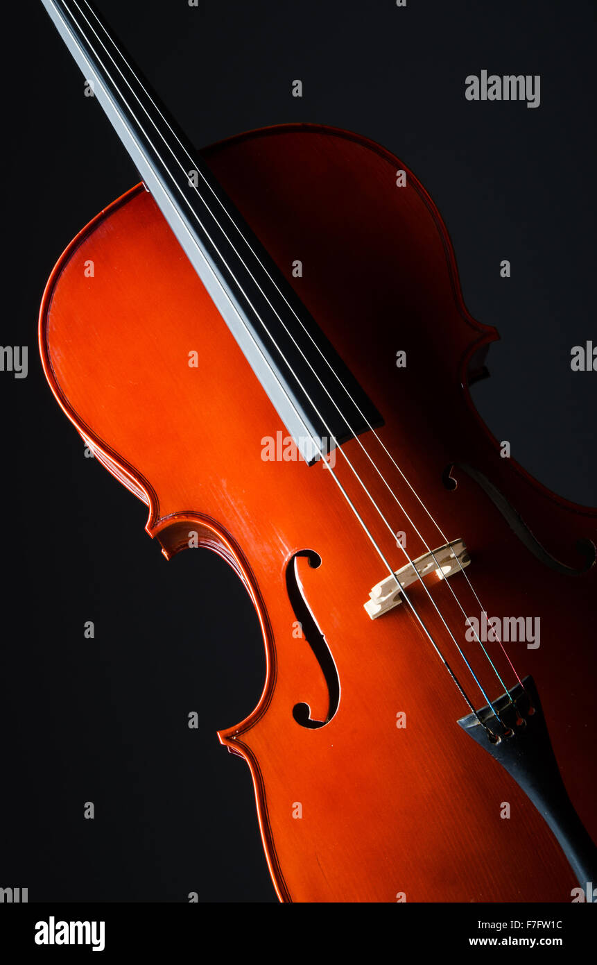 Violin on the black background Stock Photo - Alamy
