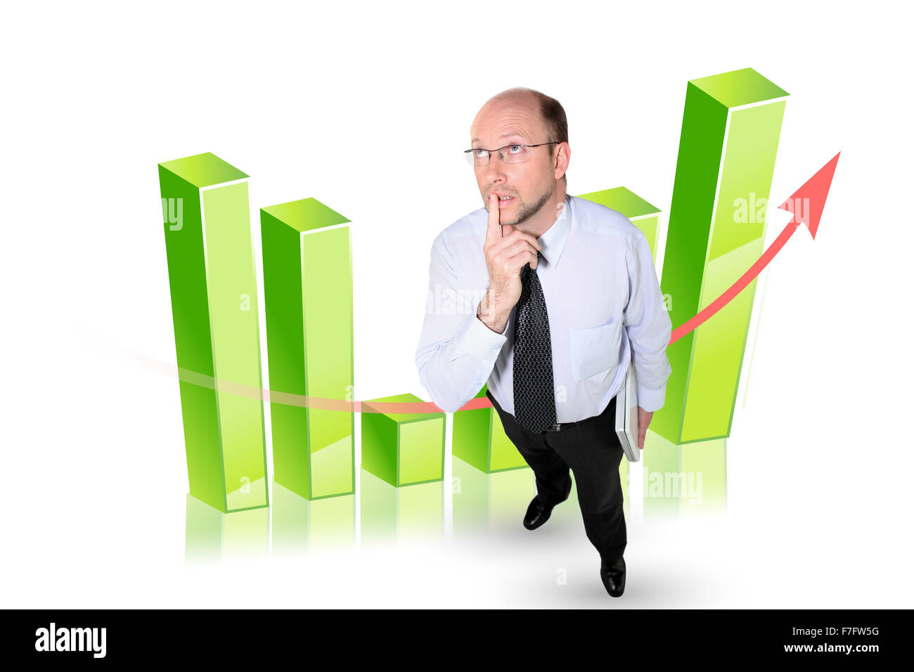 Man climbing bar chart hi-res stock photography and images - Alamy