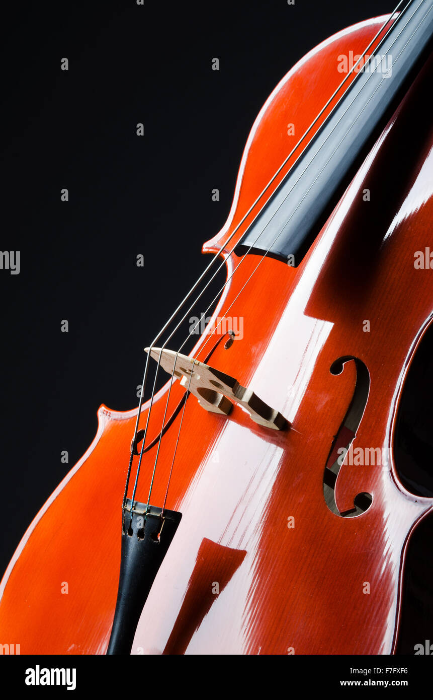 Violin on the black background Stock Photo - Alamy