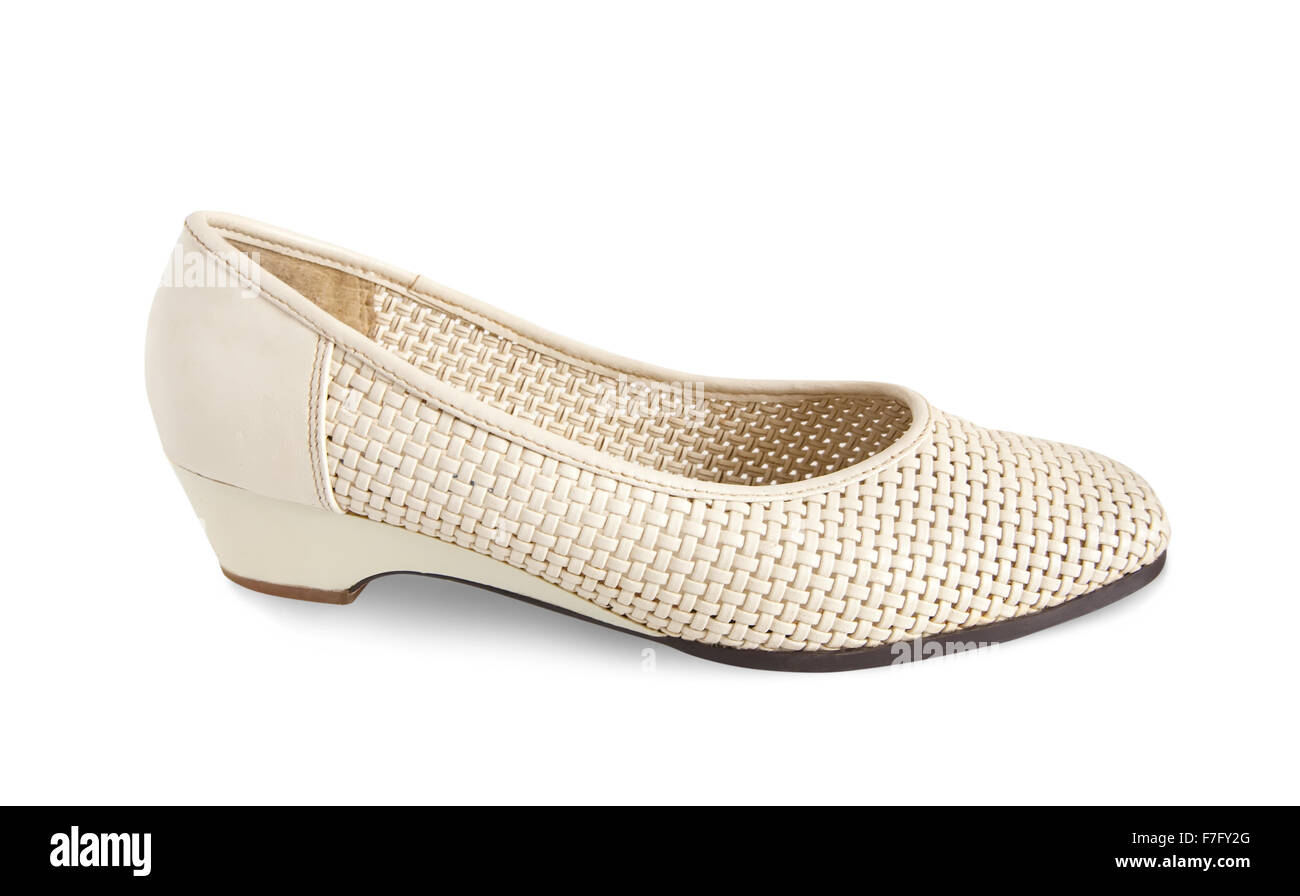 Beige female shoe isolated on white background Stock Photo - Alamy