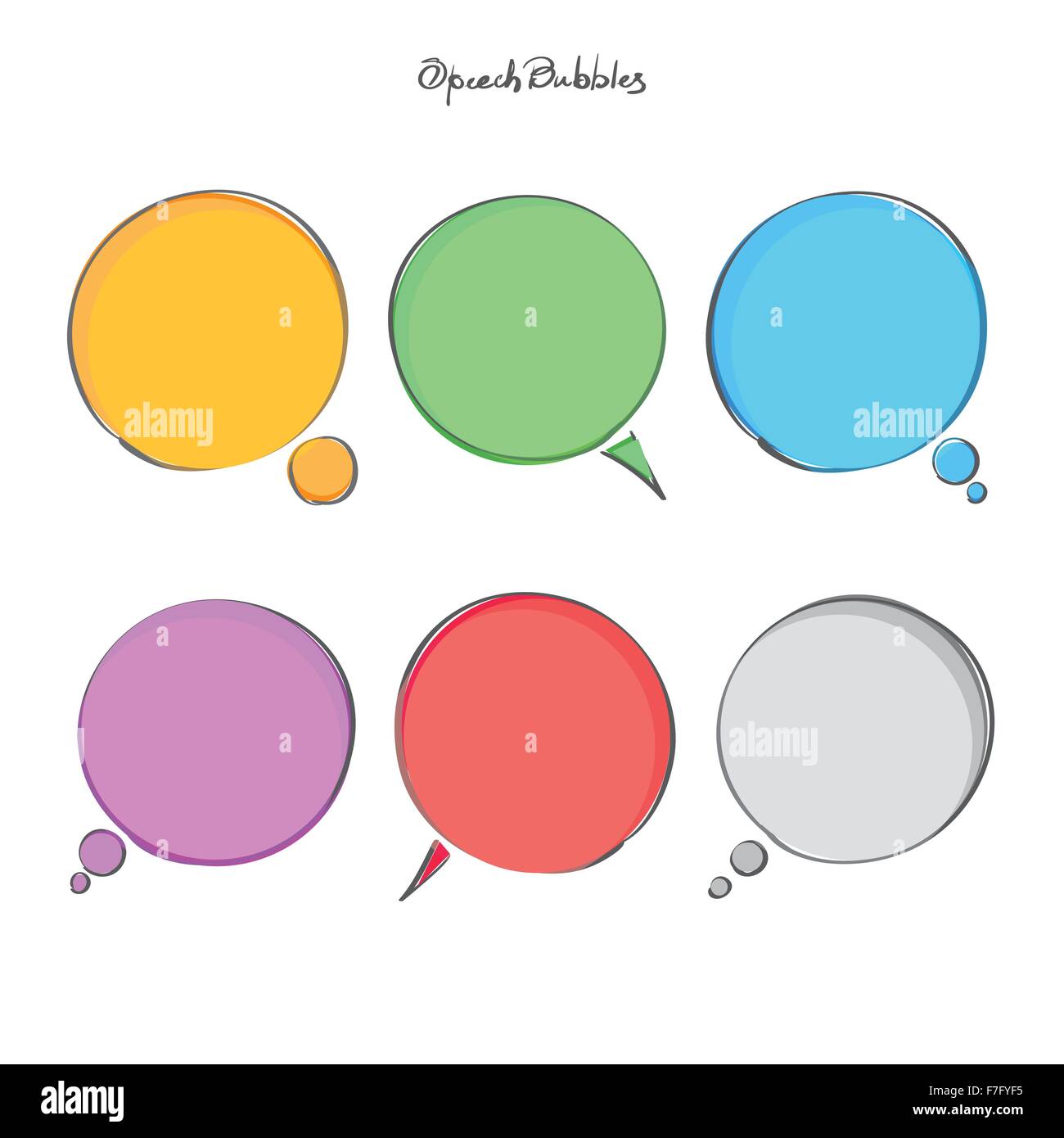 set of hand drawn speech bubbles isolated on white background. vector ...