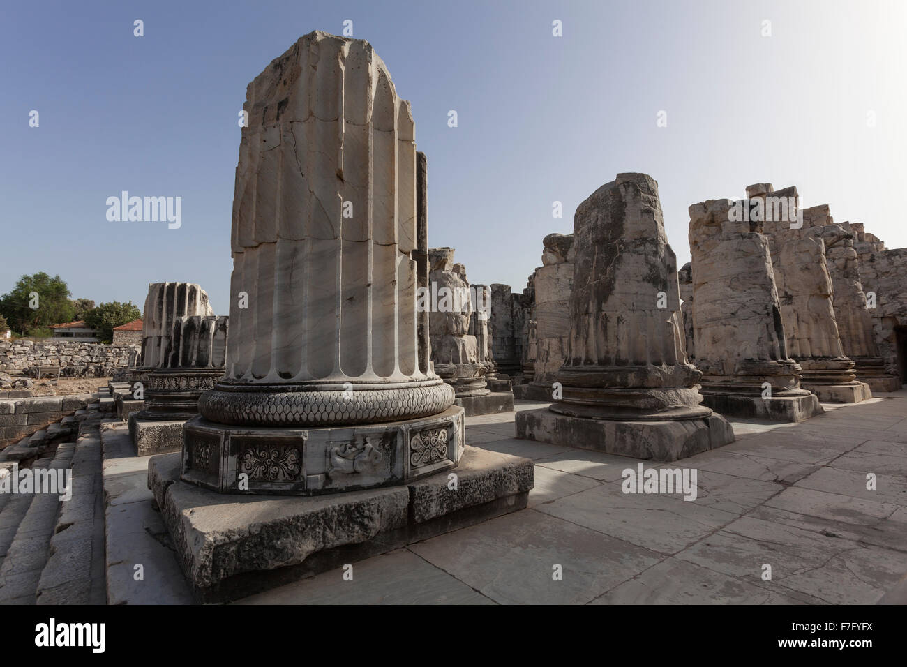 The ruins of the Temple of Apollo at Didyma, an ancient Greek sanctuary ...