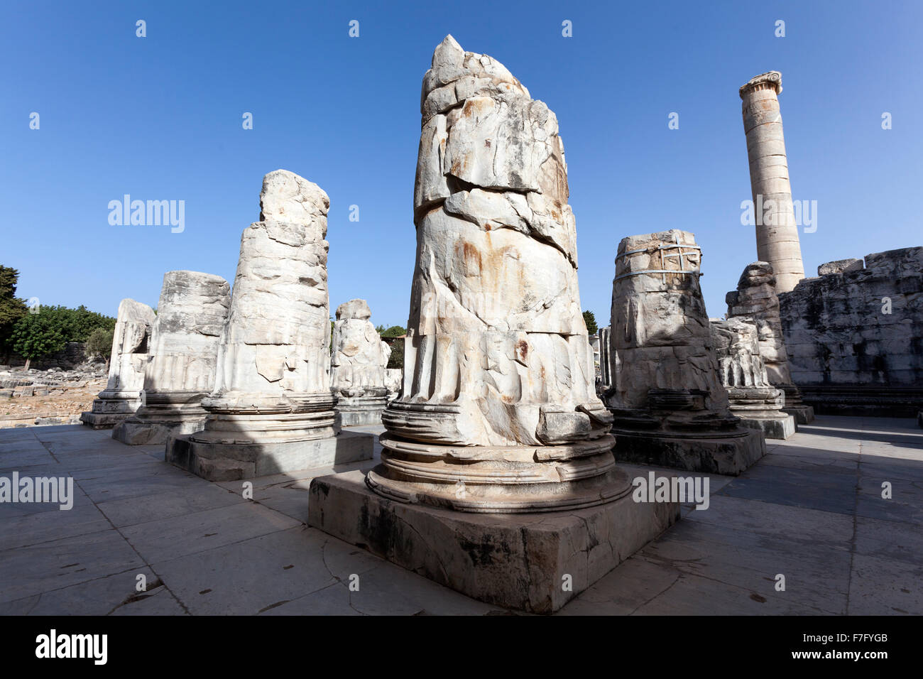The ruins of the Temple of Apollo at Didyma, an ancient Greek sanctuary ...