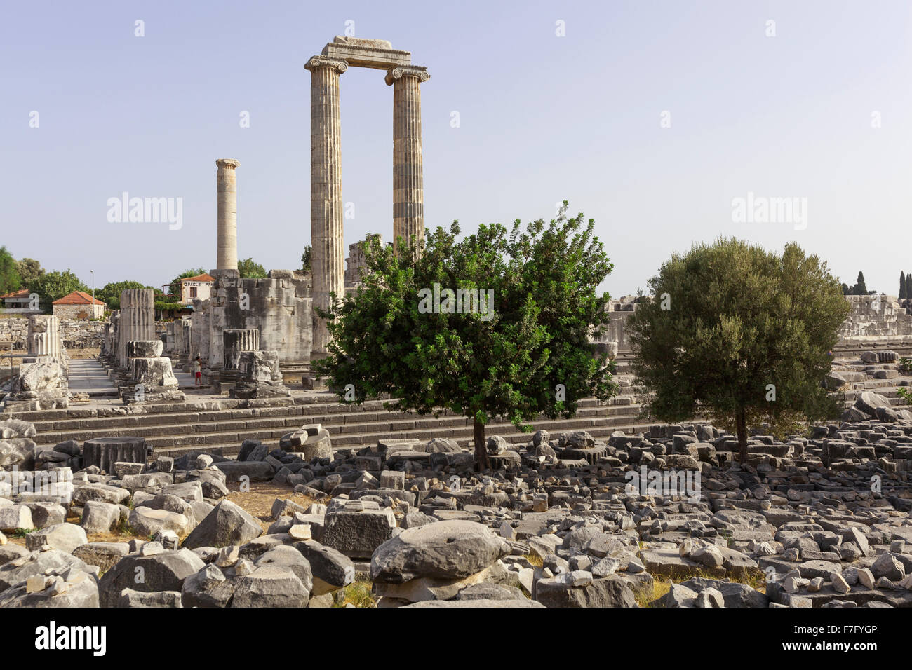 The ruins of the Temple of Apollo at Didyma, an ancient Greek sanctuary ...