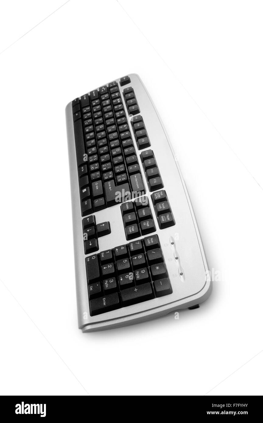 Silver keyboard isolated on the white background Stock Photo - Alamy