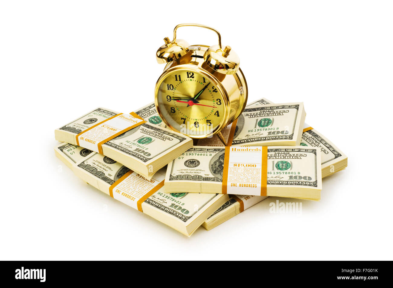 Time is money concept with dollars and clock Stock Photo - Alamy