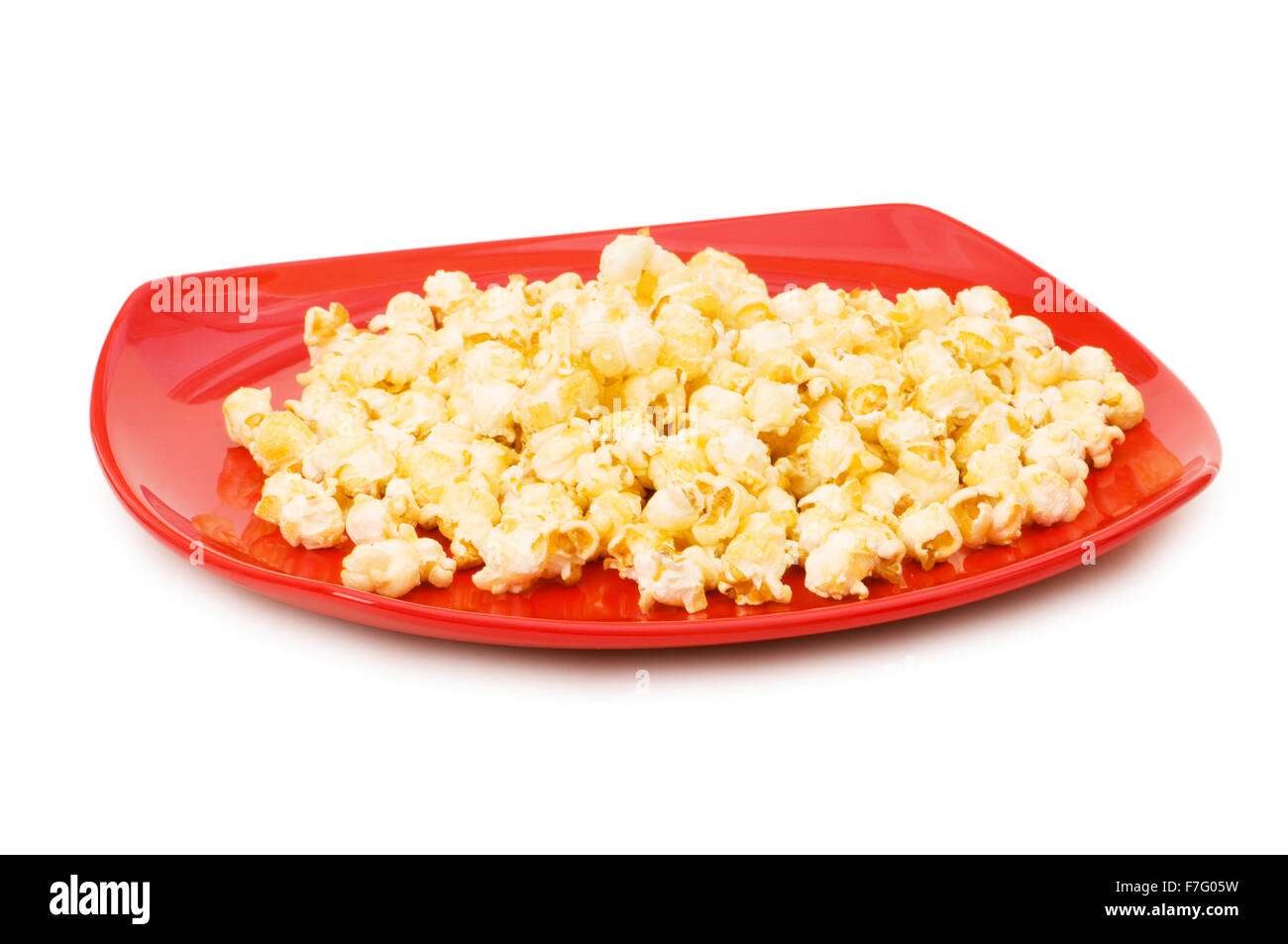 Popcorn on plate Cut Out Stock Images & Pictures - Alamy