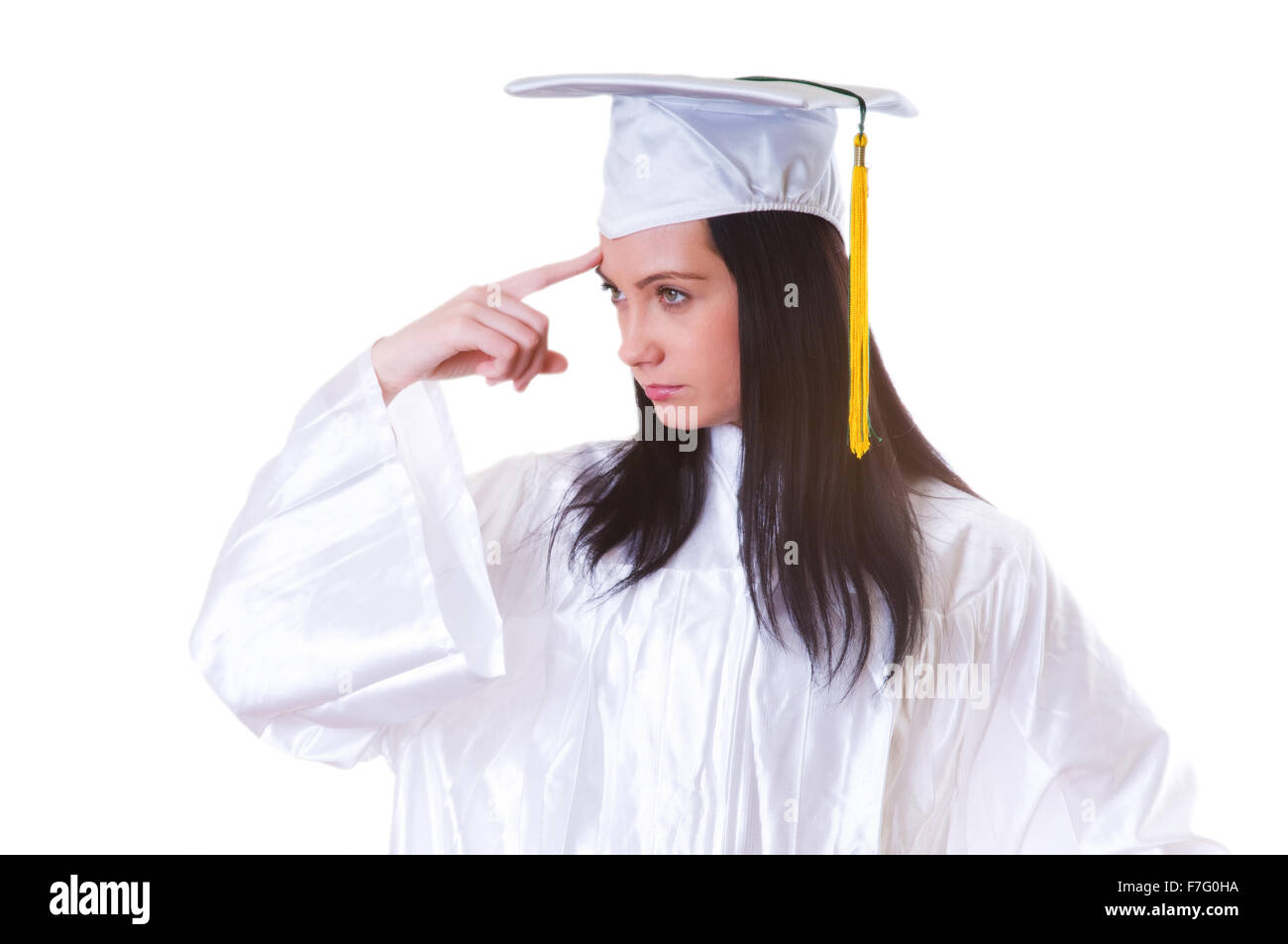 Young graduate isolated on the white background Stock Photo - Alamy