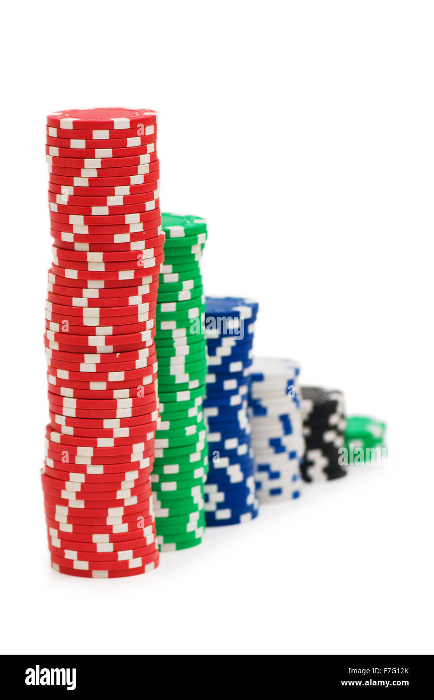 Stack of chips isolated on the white background Stock Photo - Alamy