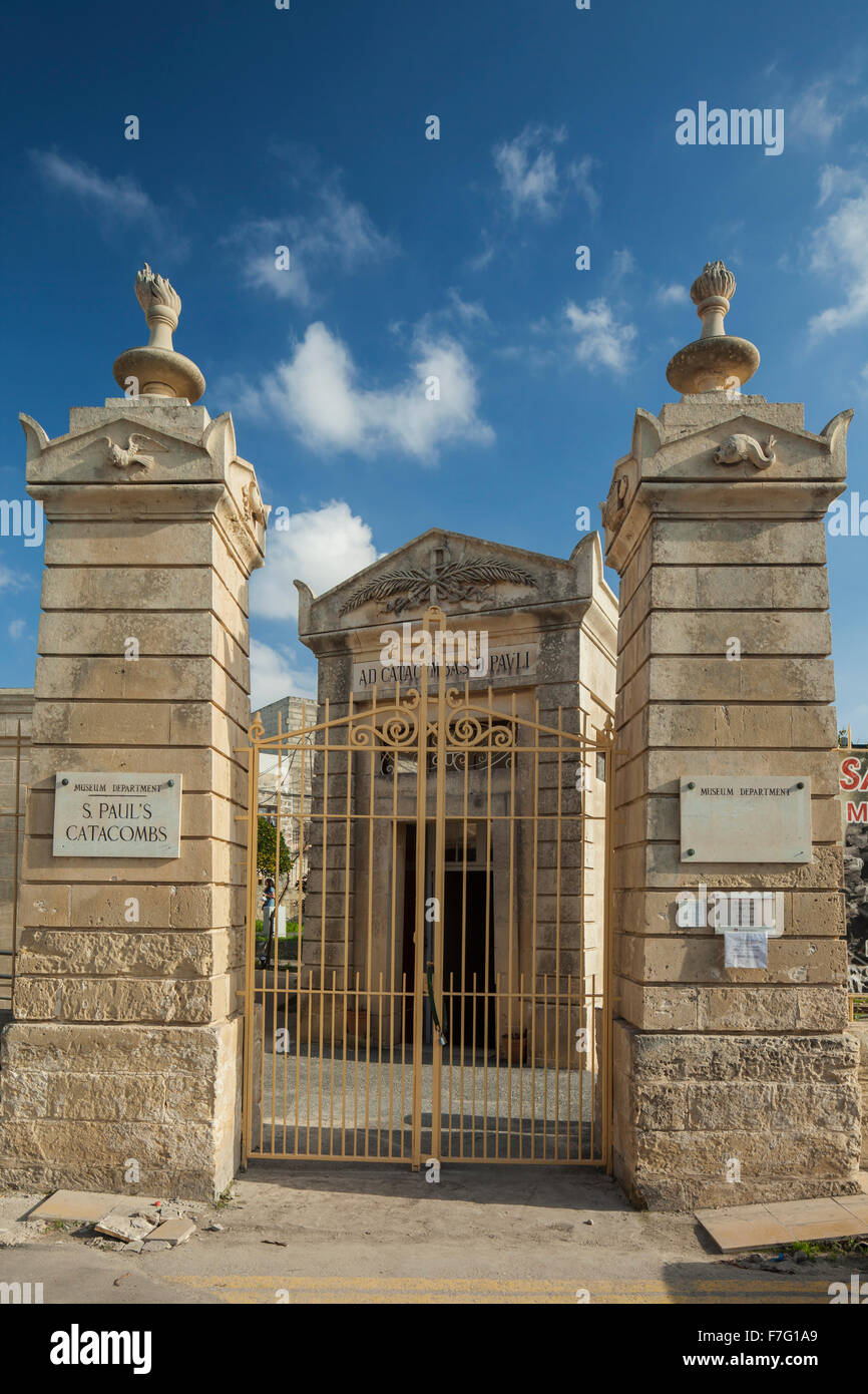 Entrance to St Paul's catacombs in Rabat, Malta Stock Photo - Alamy