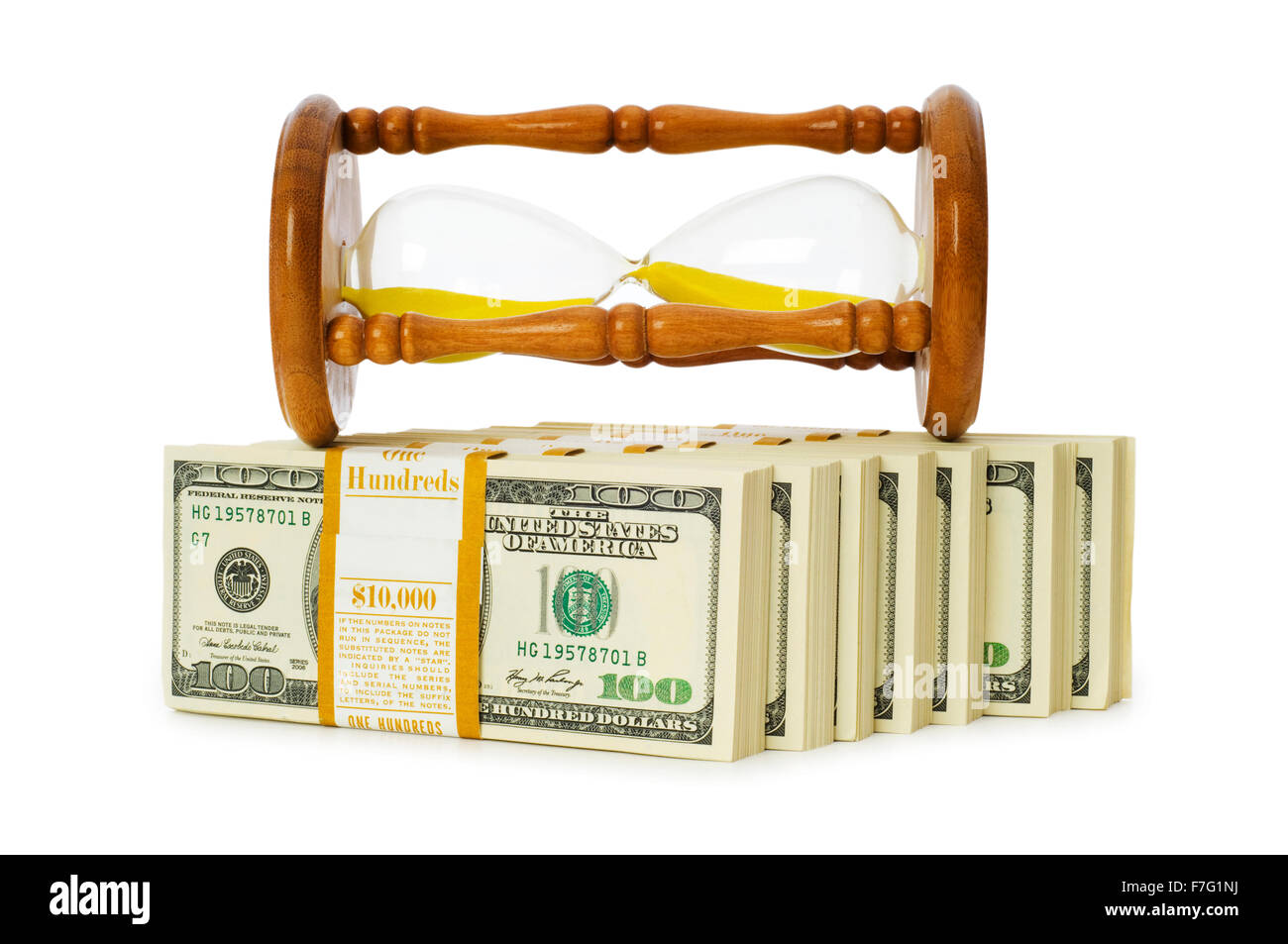 Time is money concept with dollars and hourglass Stock Photo - Alamy