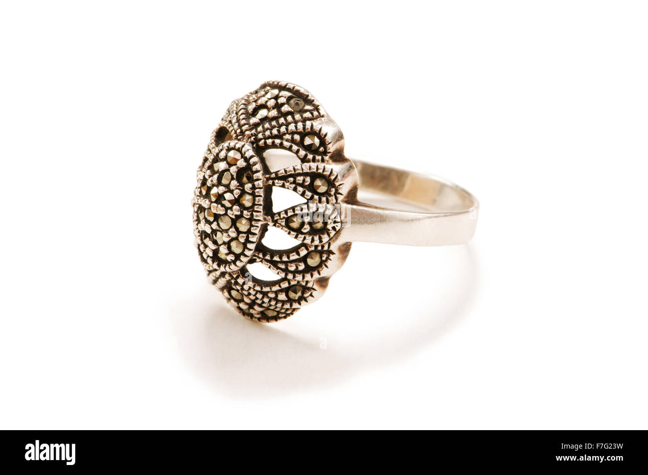 Silver ring isolated on the white background Stock Photo - Alamy