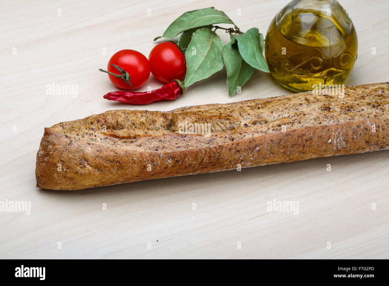 French Bread Baguette on the wood background Stock Photo - Alamy