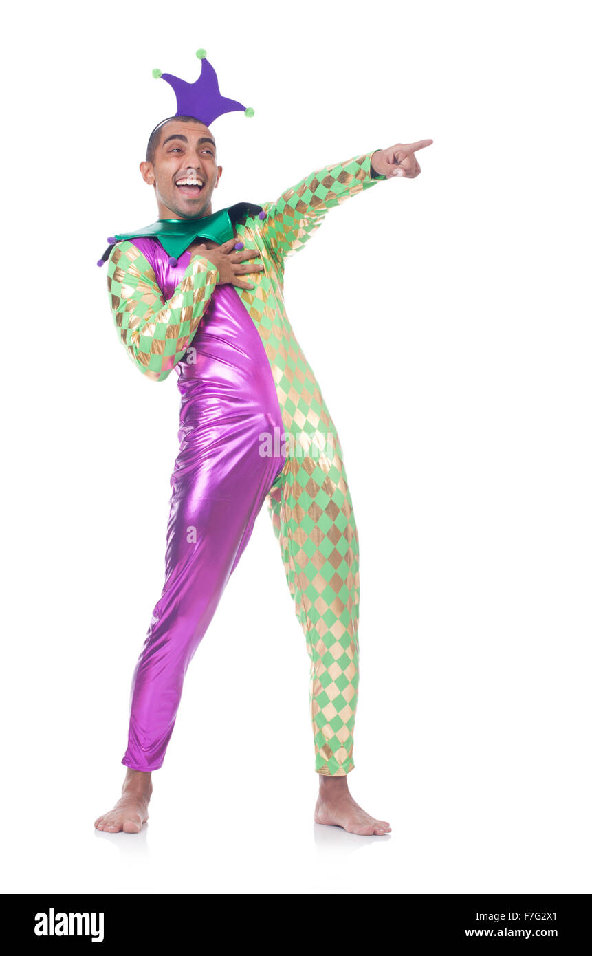 Man clown isolated on white Stock Photo - Alamy