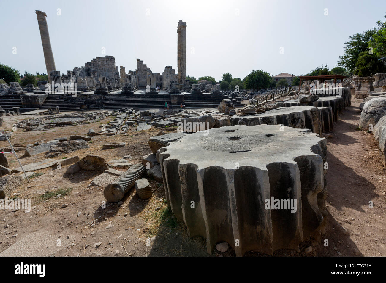 The ruins of the Temple of Apollo at Didyma, an ancient Greek sanctuary ...