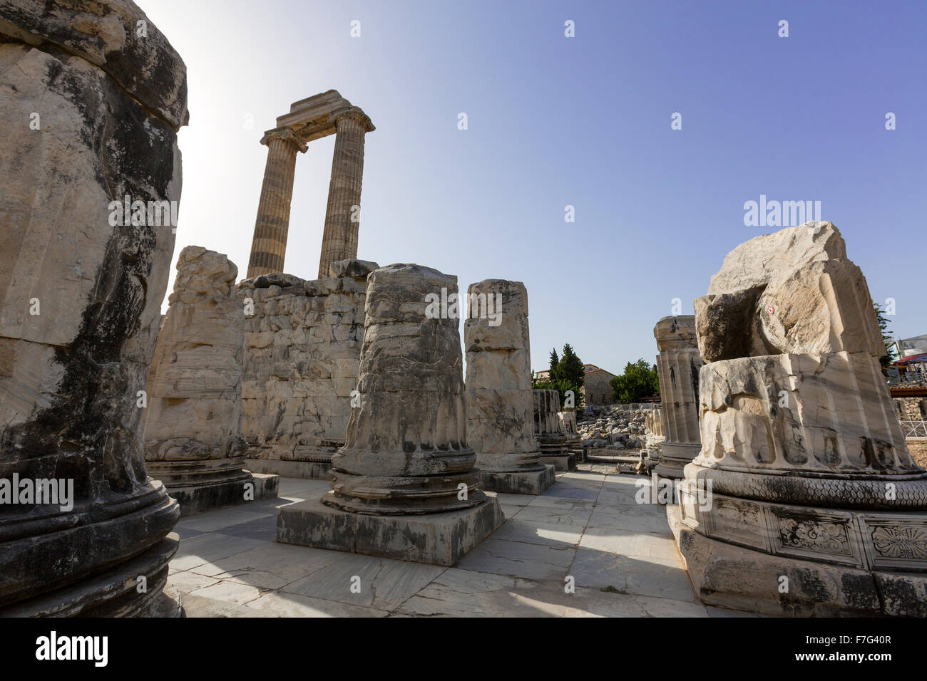 The ruins of the Temple of Apollo at Didyma, an ancient Greek sanctuary ...