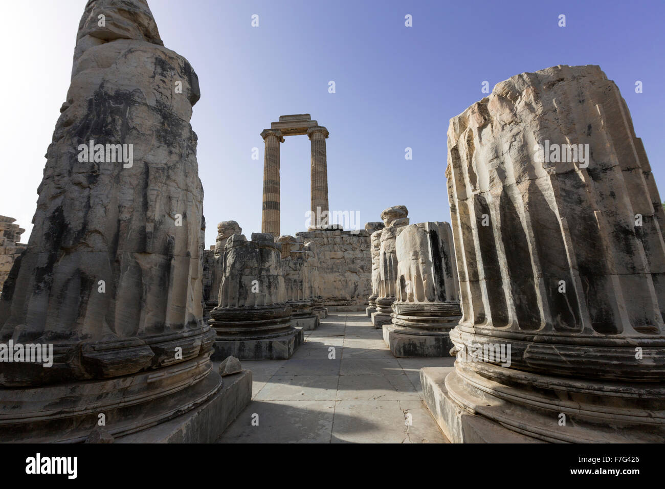 The ruins of the Temple of Apollo at Didyma, an ancient Greek sanctuary ...