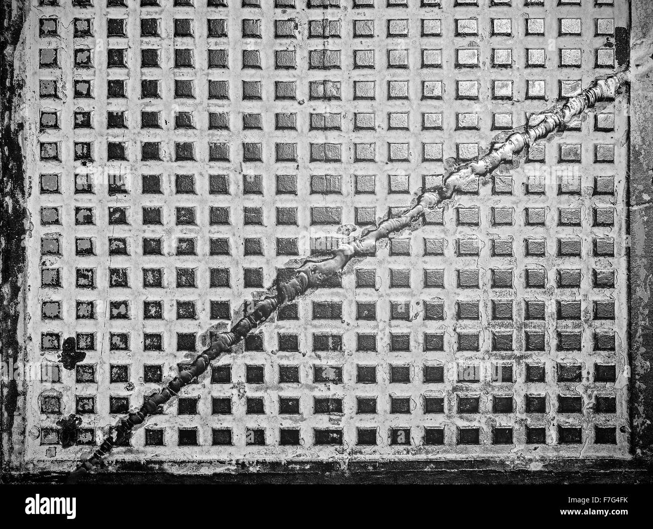 Black and white grunge industrial background or texture made of old ...
