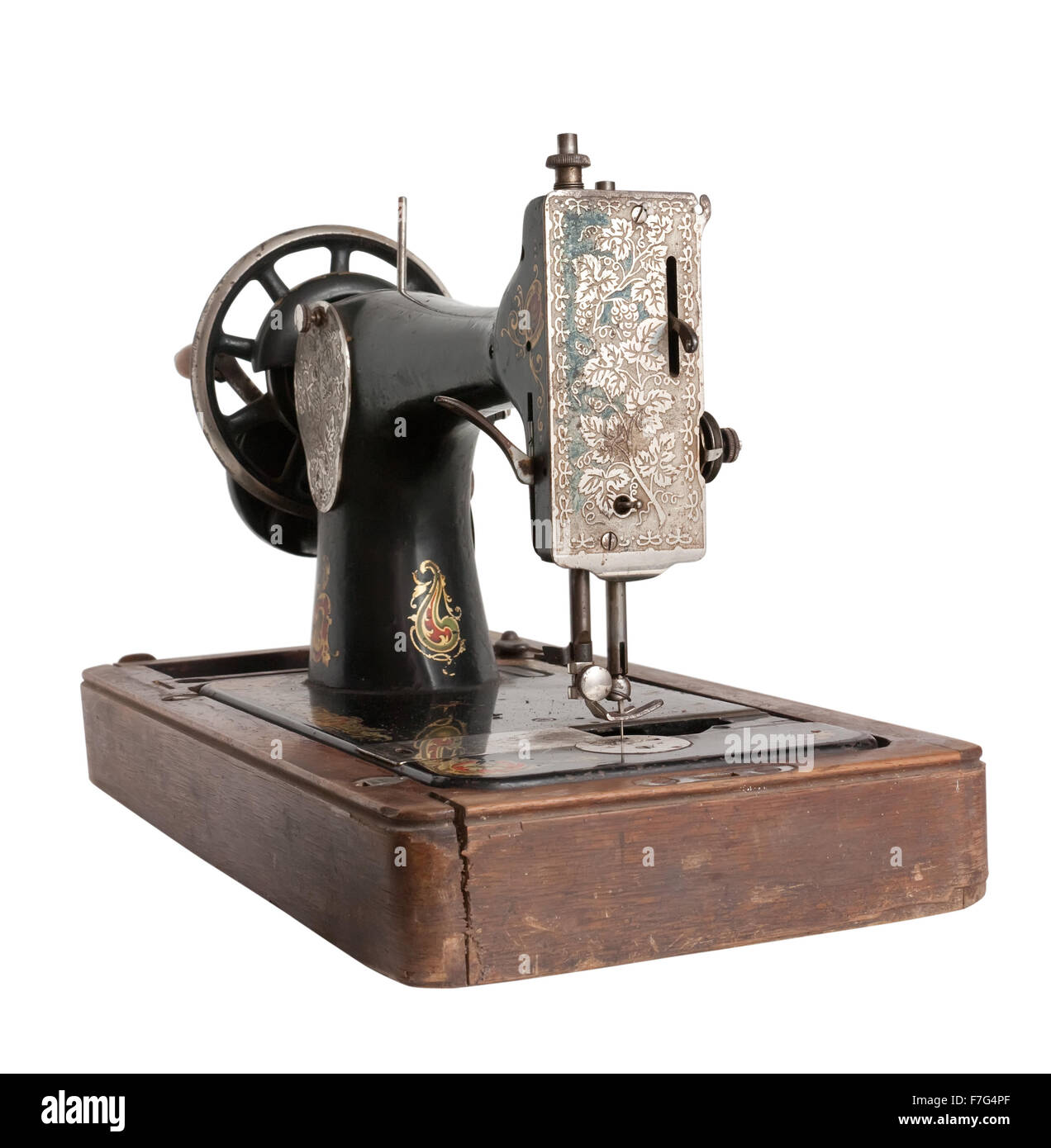 Vintage Sewing machine. Isolated with clipping path Stock Photo - Alamy