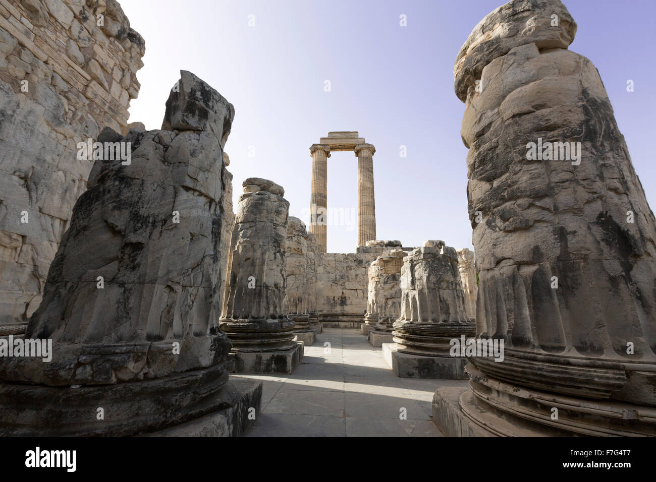 The ruins of the Temple of Apollo at Didyma, an ancient Greek sanctuary ...